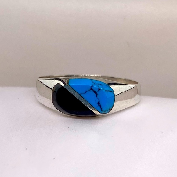 Jewelry | Vintage Collectible Navajo Turquoise Sterling Silver Inlet ...